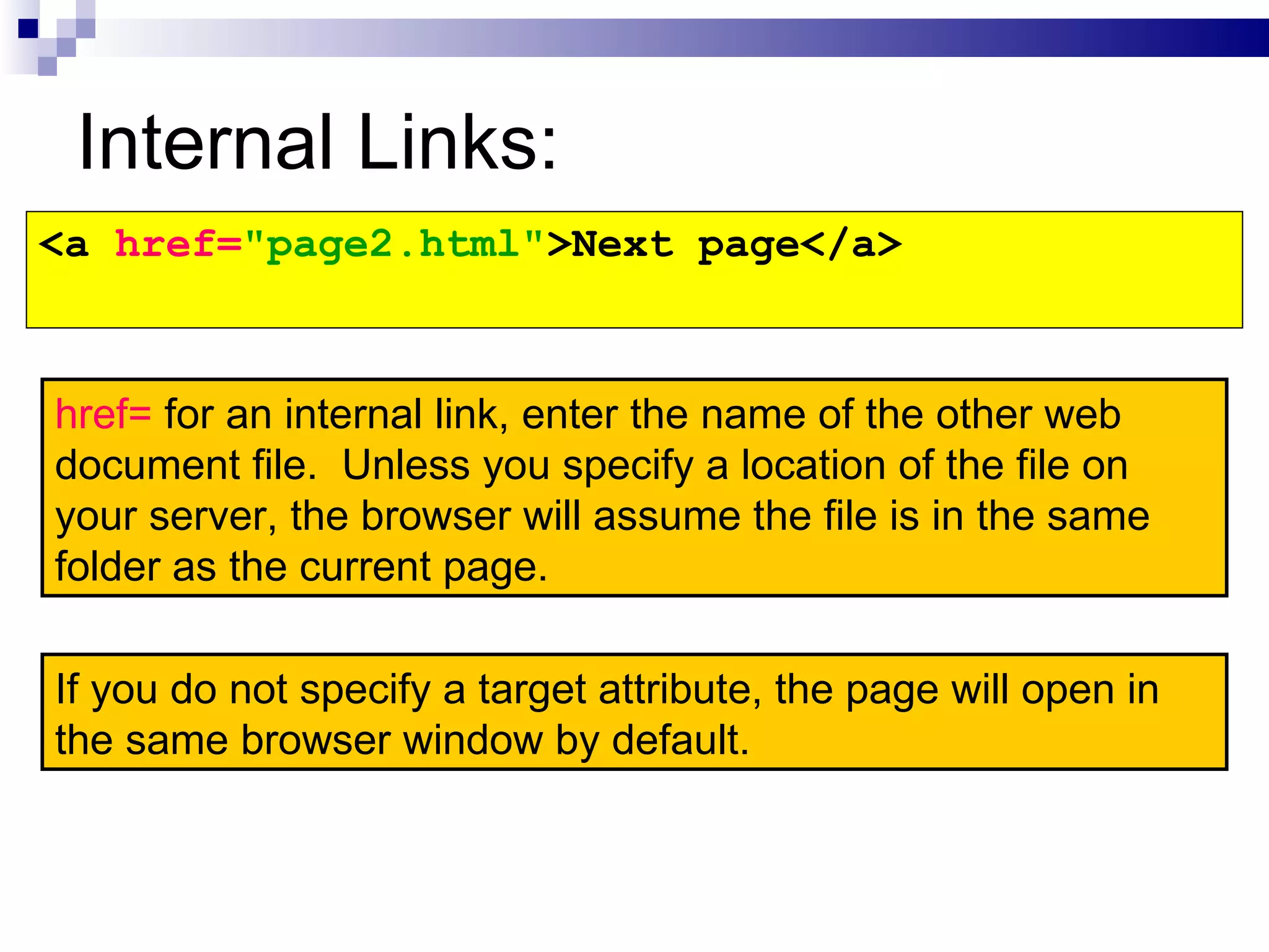 1.3 creating links | PPT