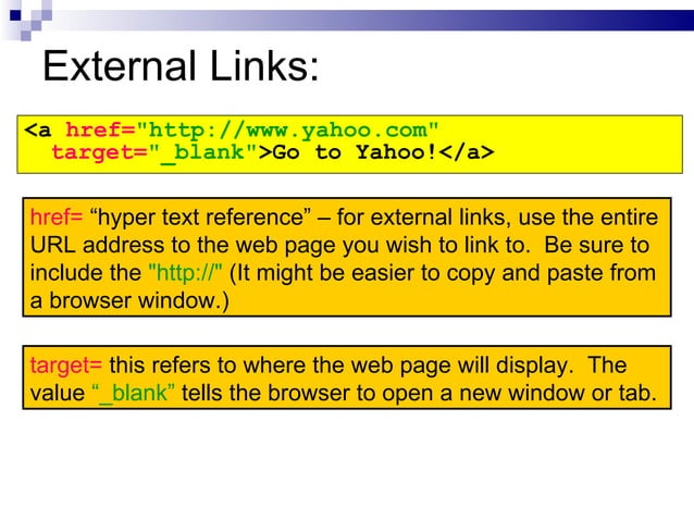 1.3 creating links | PPT