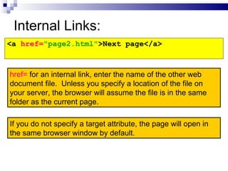 1.3 creating links | PPT