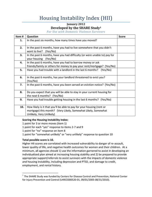 1.3 Housing Instability Index | PDF