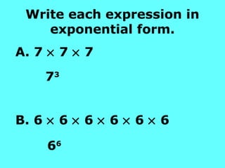 Introduction to Exponents | PPT
