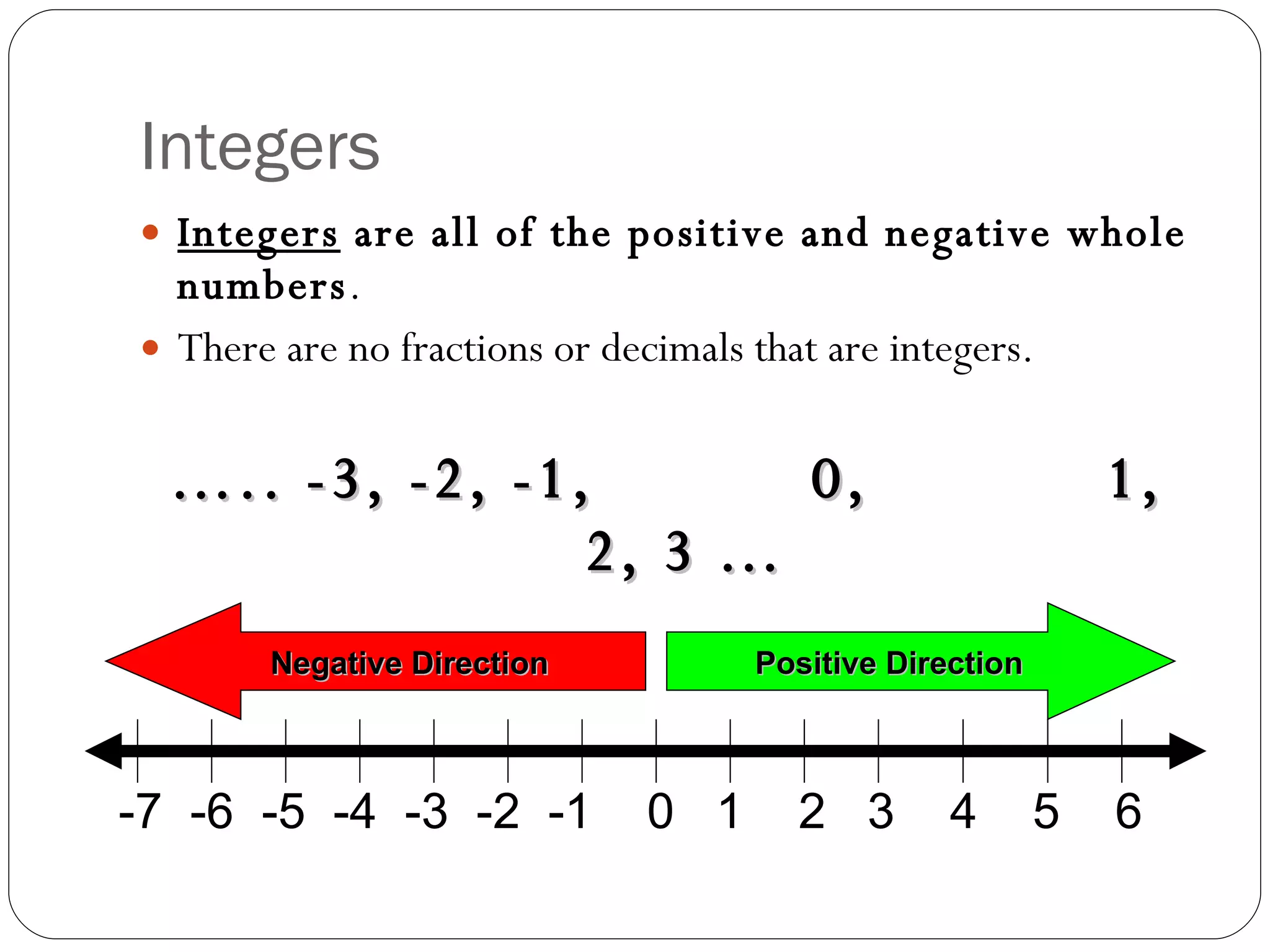 Integers and Absolute Value | PPT