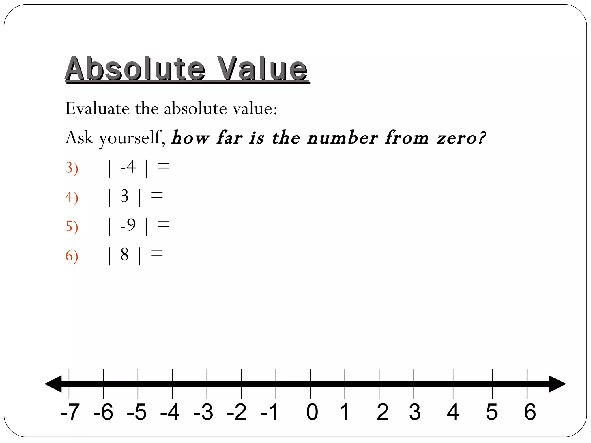 Integers and Absolute Value | PPT