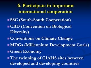 Keynote Speech: The importance and prospect of Globally Important ...