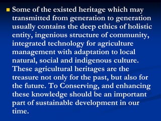 Keynote Speech: The importance and prospect of Globally Important ...