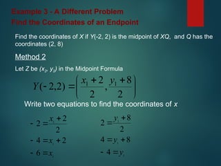 1-3 Midpoint Formula lesson in math 10ppt | PPT