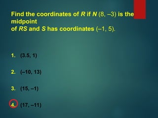 1-3 Midpoint Formula lesson in math 10ppt | PPT