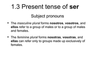 1.3 present tense of ser | PPT