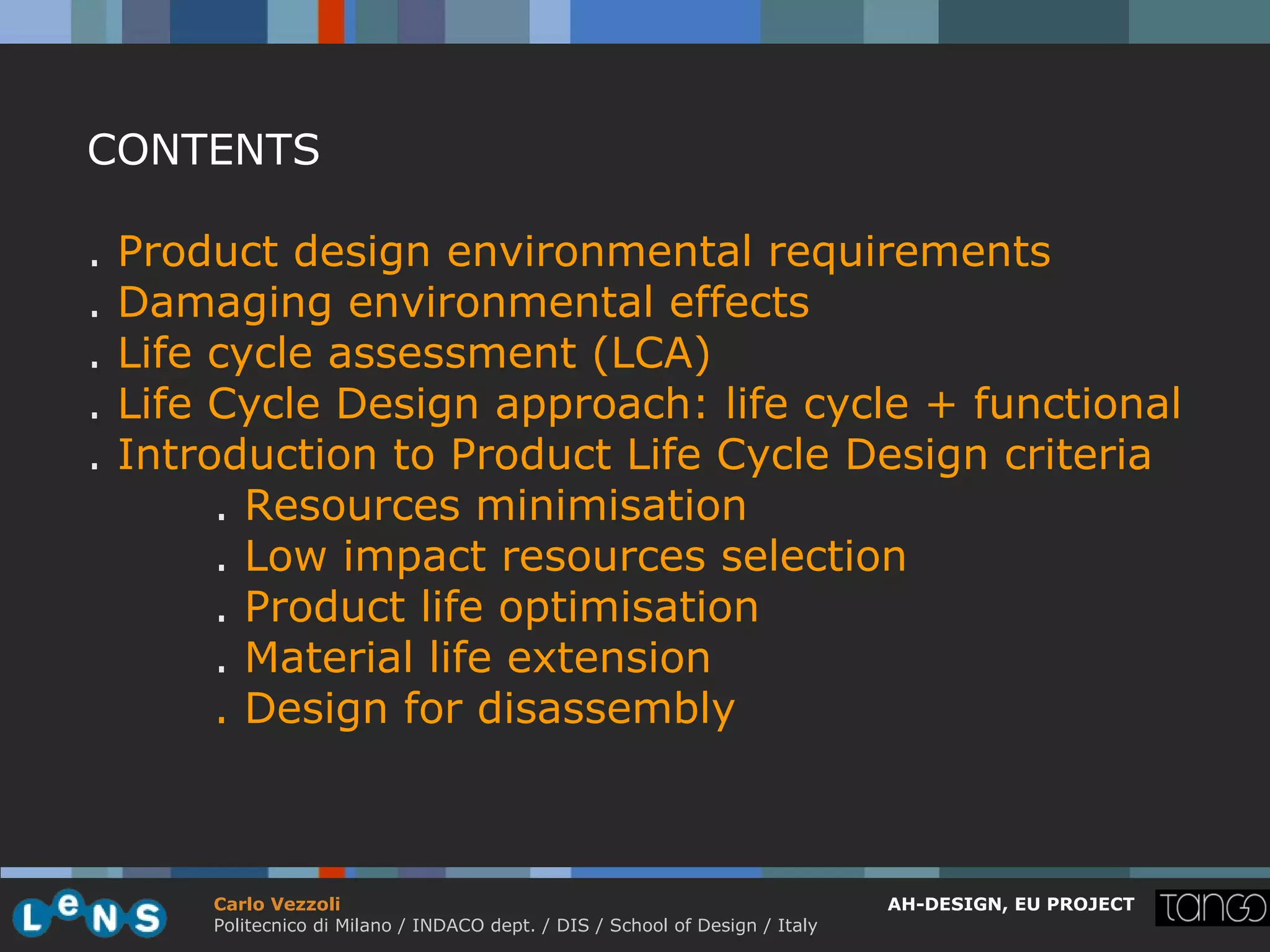 1.3 product life cycle design vezzoli 11-12 (41) | PPT