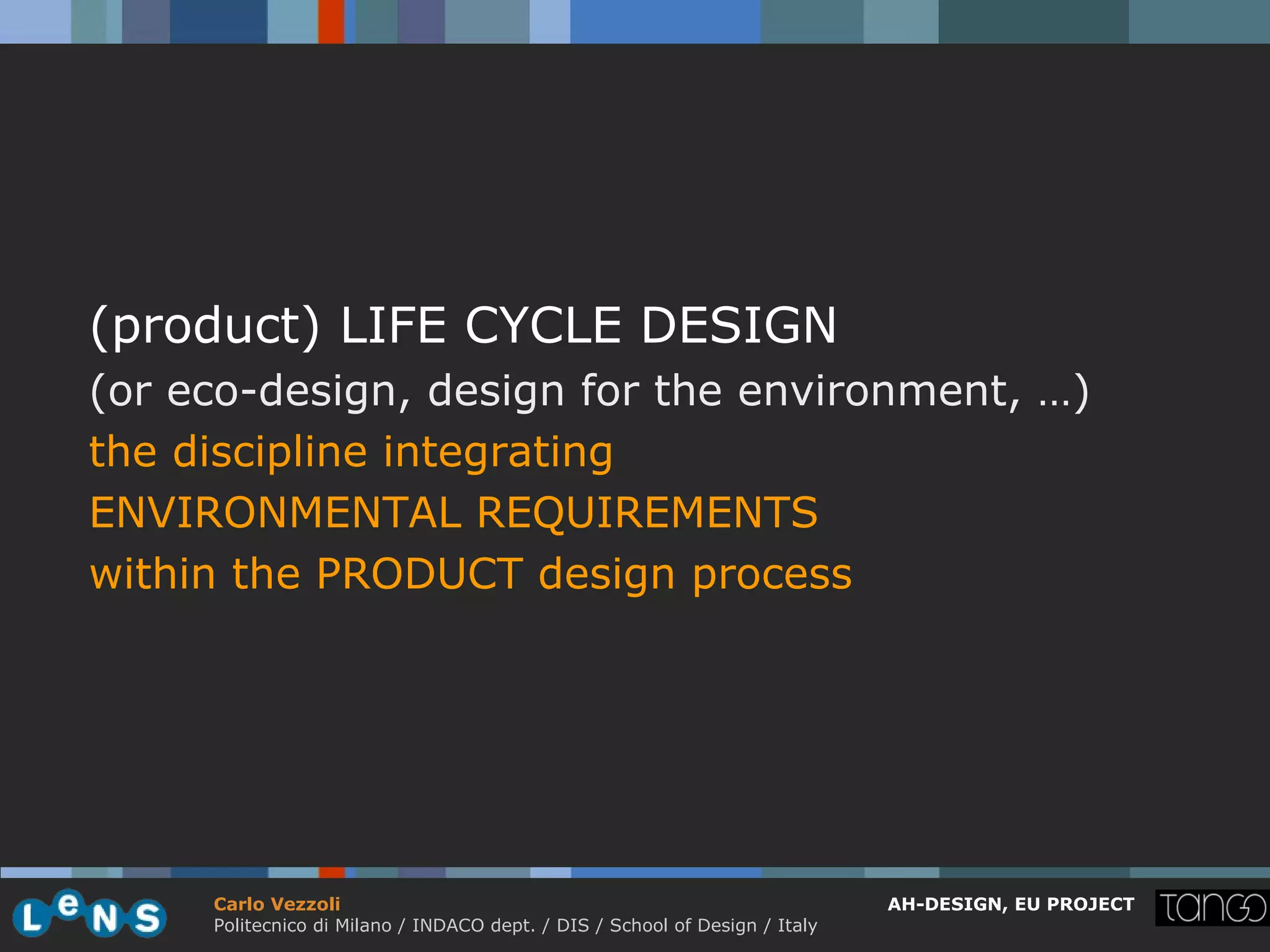 1.3 product life cycle design vezzoli 11-12 (41) | PPT