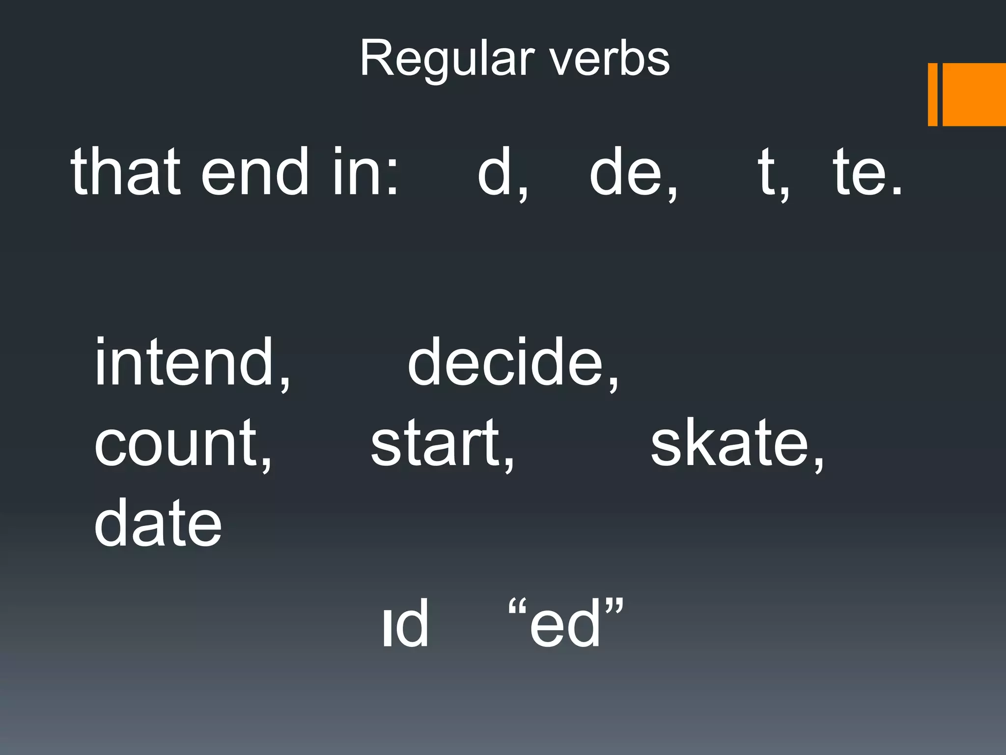 Pronounciation regular verbs | PPTX