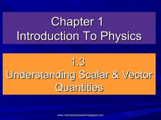 1.3 scalar & vector quantities | PPT