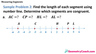 1-3 Measuring Segments | PPT