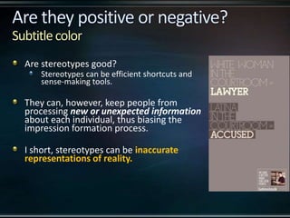 Stereotypes | PPTX | Debated Sensitive Social Issues | Sensitive Topics