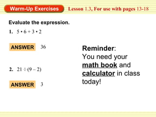 1.3 variables and expressions 1 | PPT