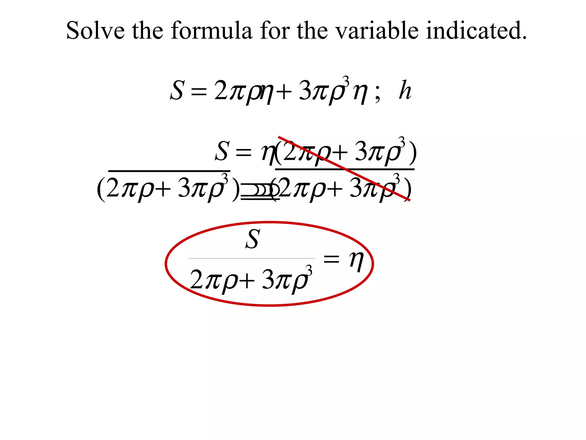 1.4 Rewriting Equations and Formulas | PPT