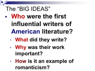 1-4-2010 THE BEGINNINGS OF AMERICAN LITERATURE.ppt