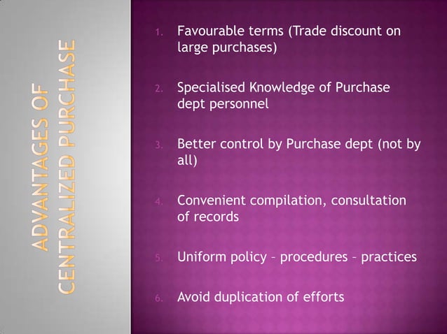 1. 4. centralized purchase | PPT