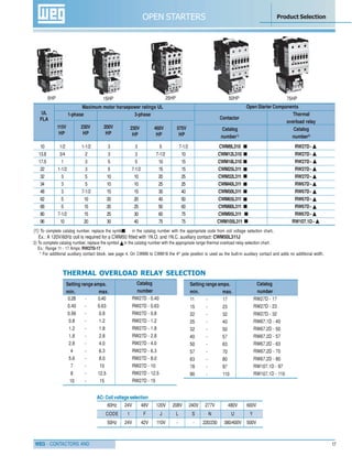 WEG Contactors Oveload Relays | PDF