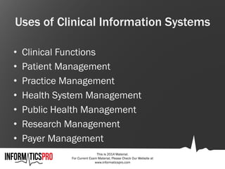 1-4 An Introduction to Clinical Informatics: Clinical Information ...