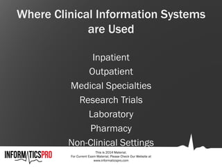 1-4 An Introduction to Clinical Informatics: Clinical Information ...