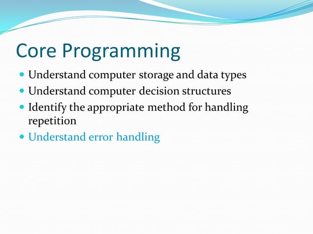 14 Core Programming Understand Error Handling Ppt