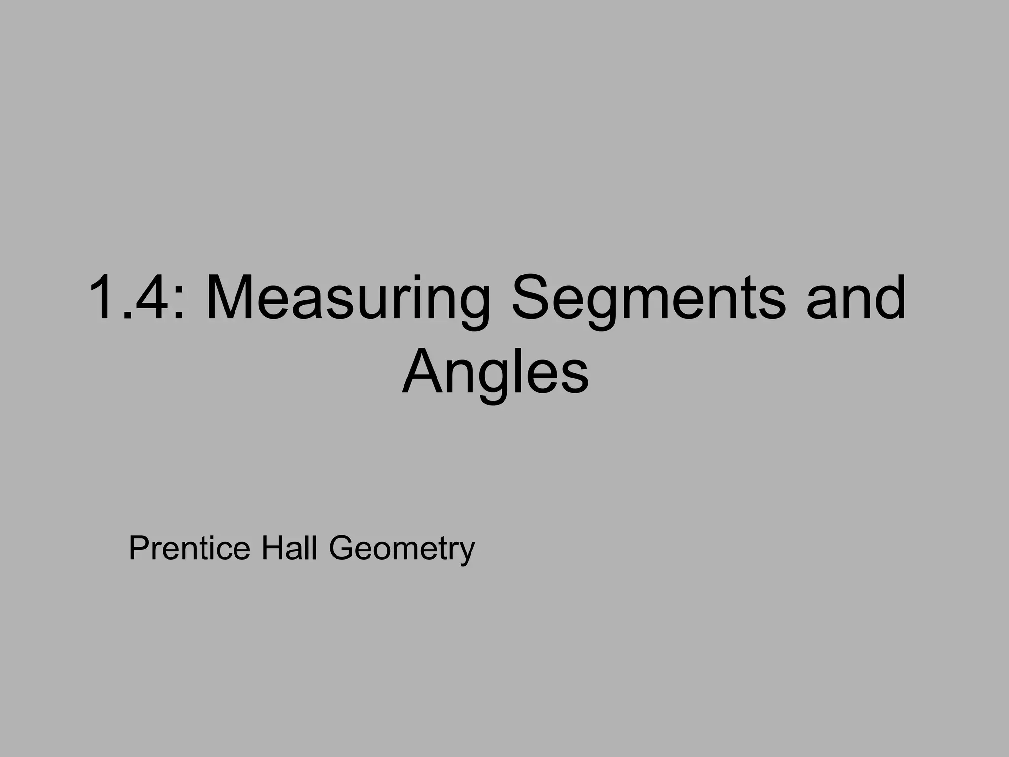Measuring Segments and Coordinate Plane | PPTX