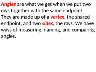 Common Core Geometry: 1-4 Measuring Angles | PPTX