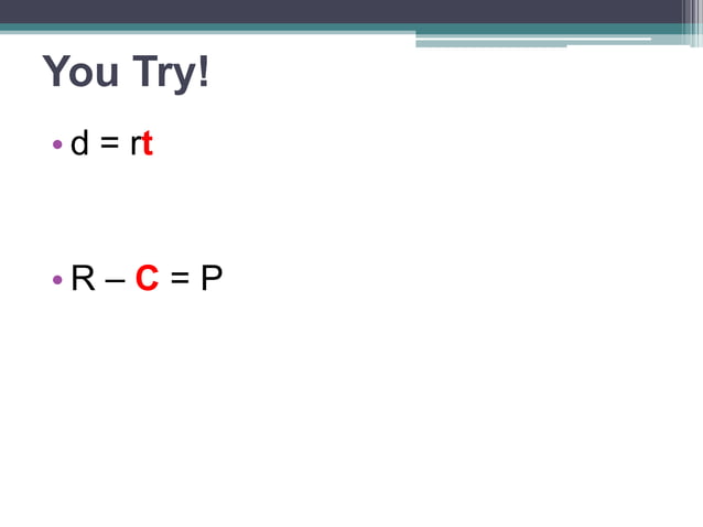 1 4 rewriting equations | PPT