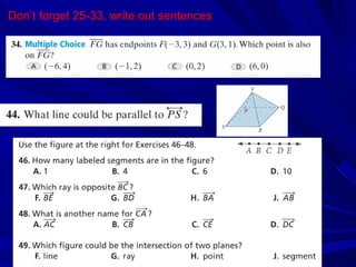 1 4 segments, rays, parallel lines and planes | PPT