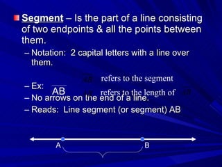 1 4 segments, rays, parallel lines and planes | PPT