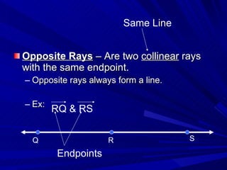 1 4 segments, rays, parallel lines and planes | PPT