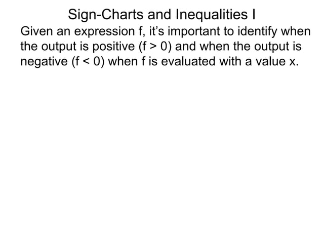 1.6 sign charts and inequalities i | PPT