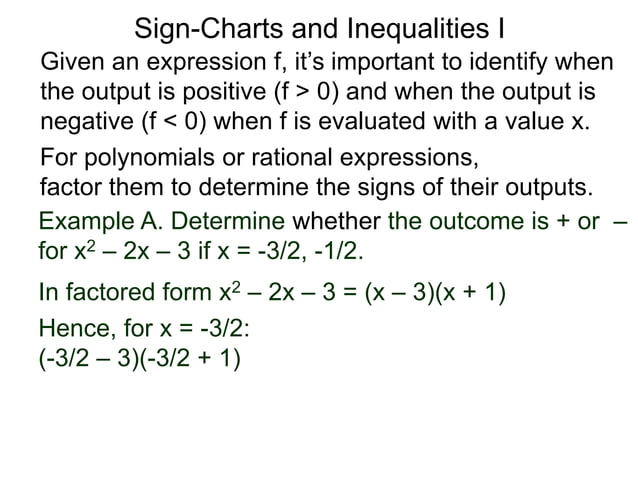 1.6 sign charts and inequalities i | PPTX