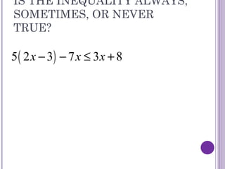 1.5 Solving Inequalities | PPT