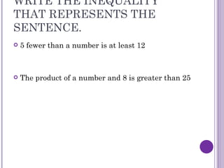 1.5 Solving Inequalities | PPT