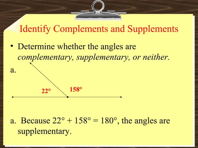 1.5 Complementary and Supplementary Angles | PPT | Physics | Science