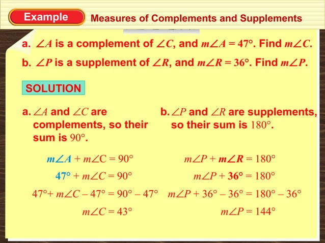 1.5 Complementary and Supplementary Angles | PPT | Physics | Science