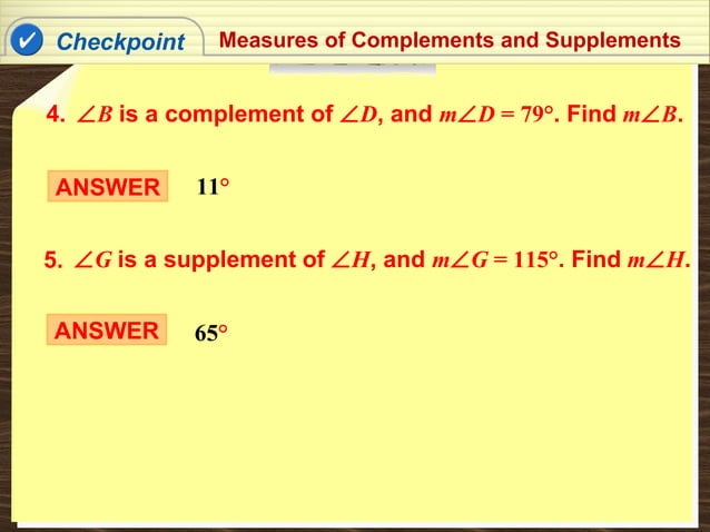 1.5 Complementary and Supplementary Angles | PPT | Physics | Science