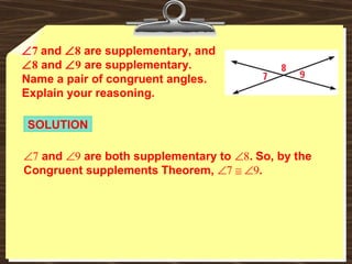 1.5 Complementary and Supplementary Angles | PPT
