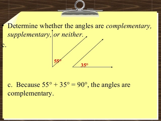 1.5 Complementary and Supplementary Angles