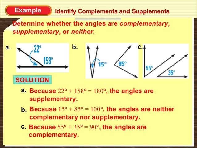 1.5 Complementary and Supplementary Angles