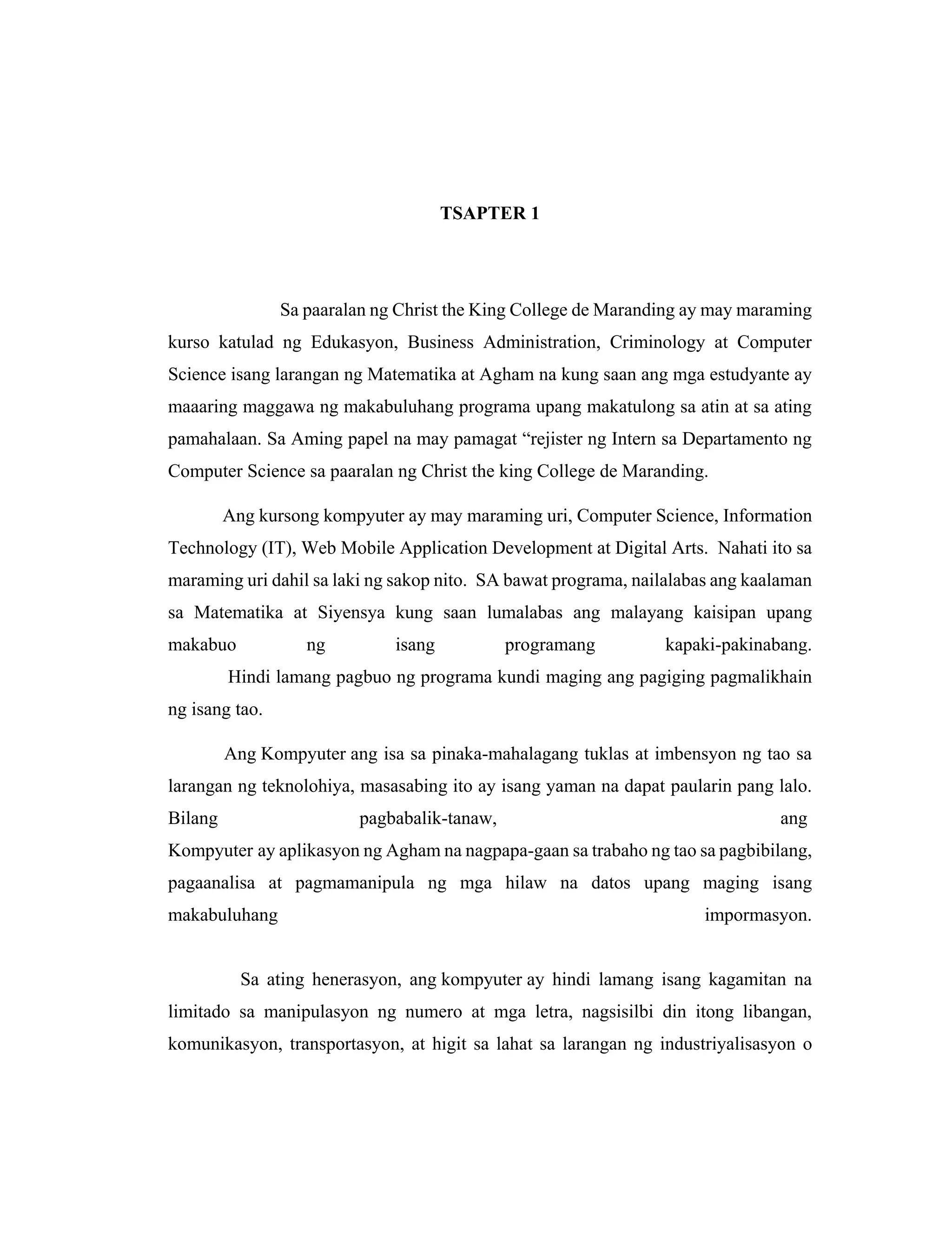 Beybi Tesis in Filipino part 2 | PDF