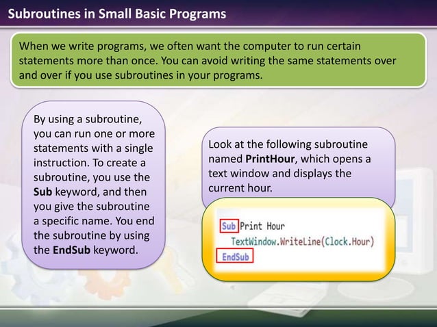 1.5 branching and subroutines | PPTX