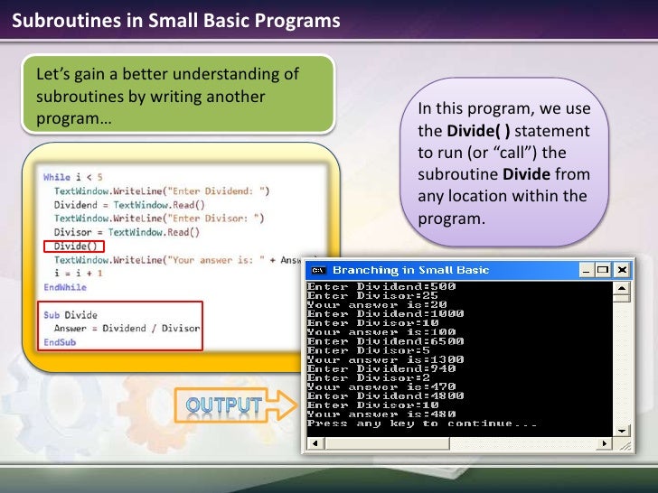 1.5 branching and subroutines