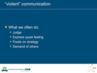 Introduction to non-violent communication | PPT