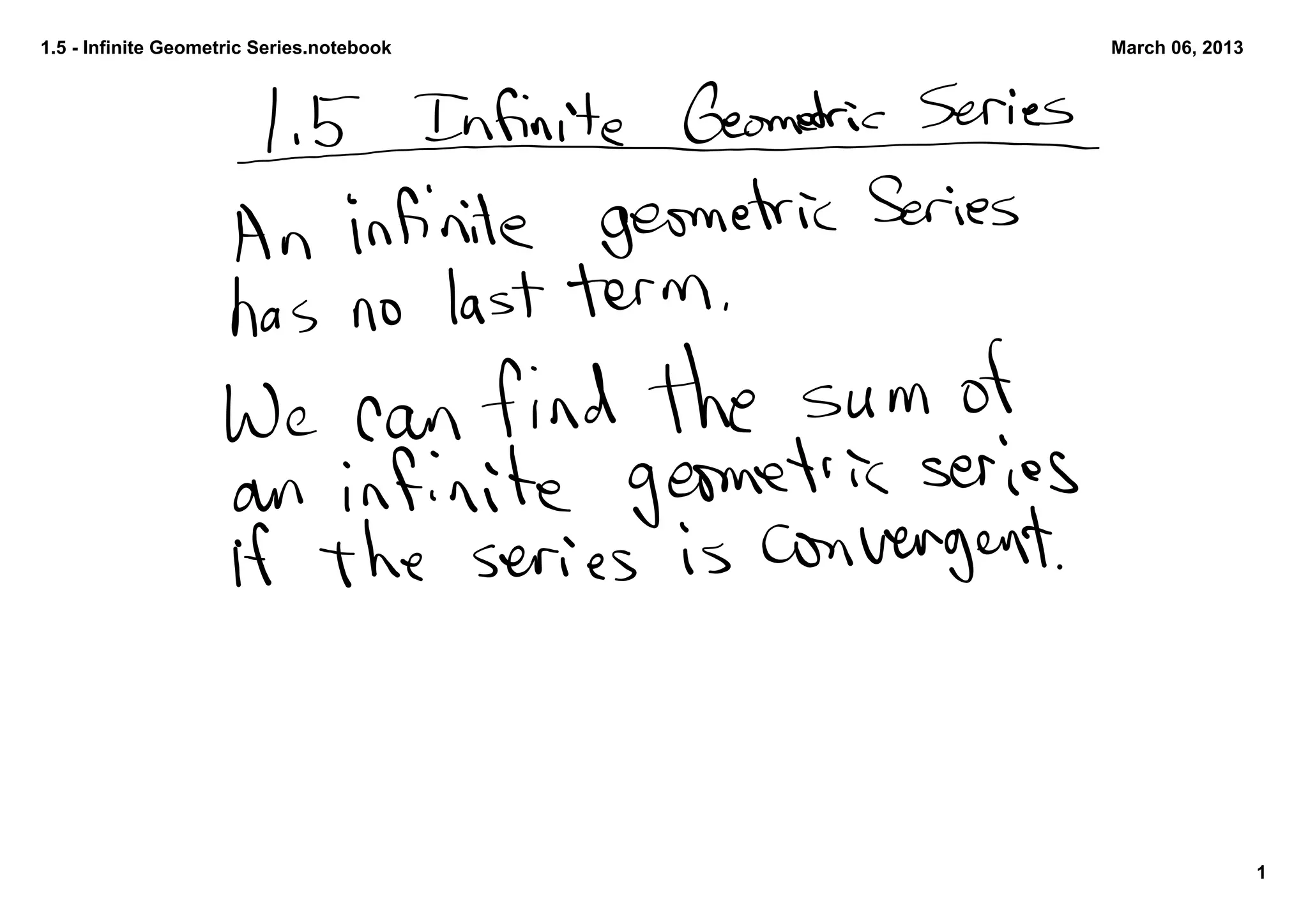 1.5 infinite geometric series | PDF