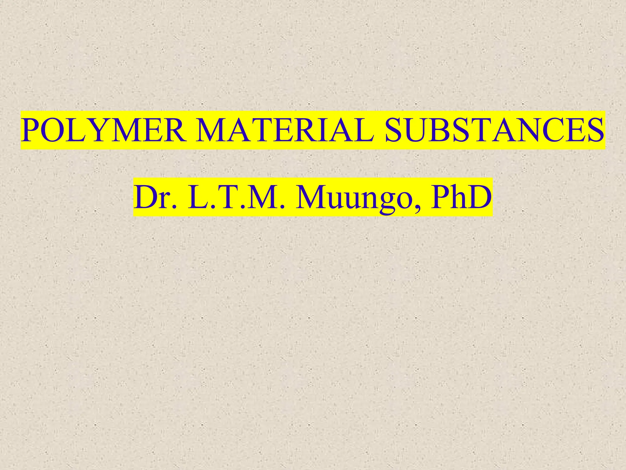 Polymeric Properties of Pharmaceutical Substances | PDF