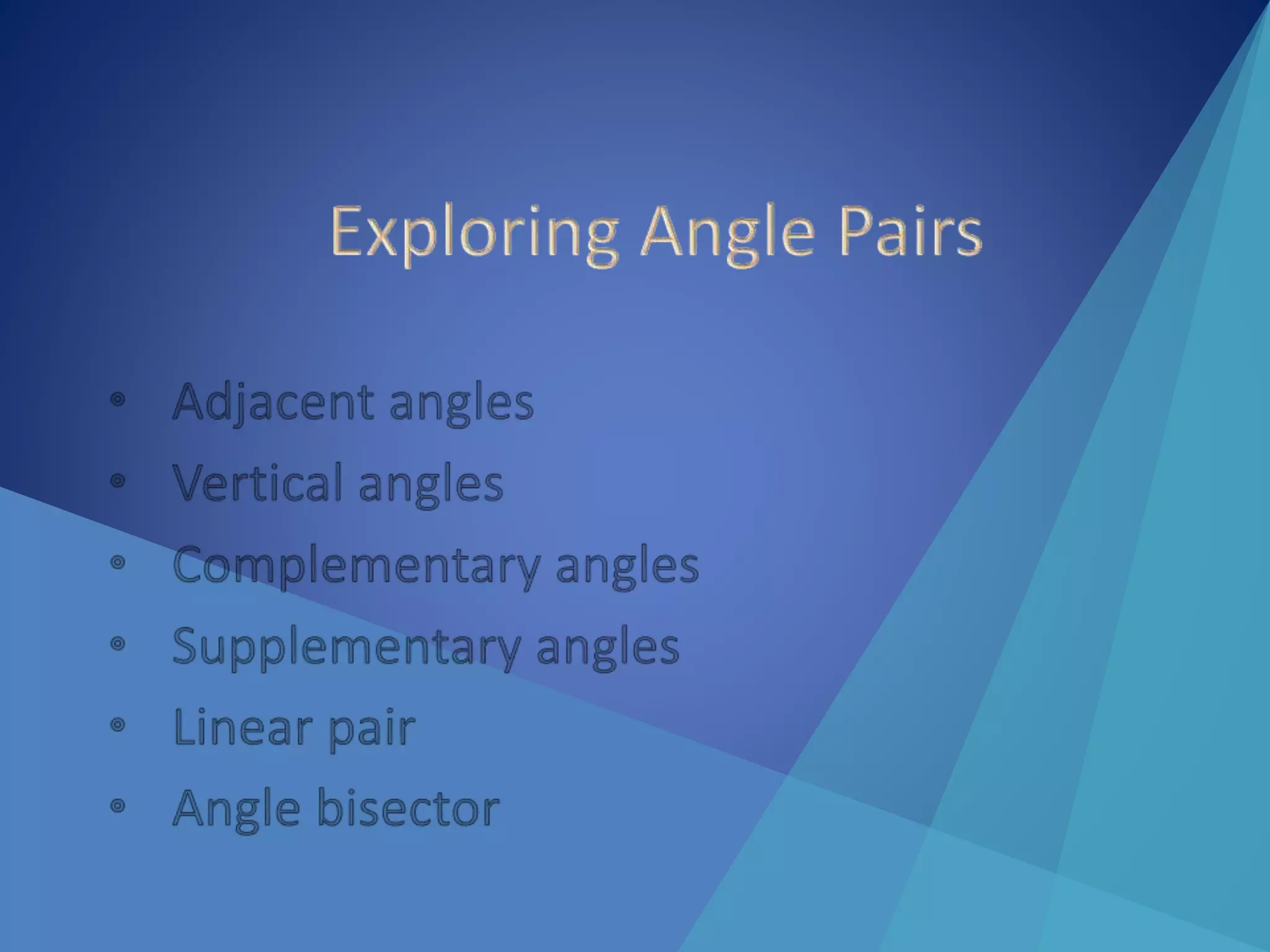 Geometry Angle Pairs | PPTX
