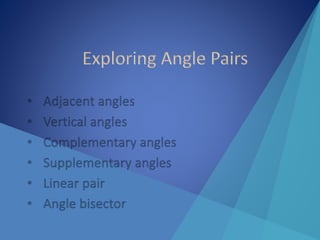 Geometry Angle Pairs | PPTX